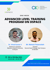 One-Week Advanced Level Training Program on DSpace | MAHESH PALAMUTTATH